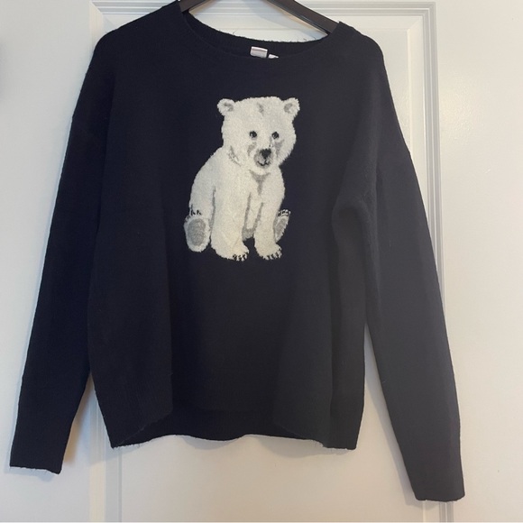 GAP | Sweaters | Gap Black Sweater With Polar Bear Design | Poshmark